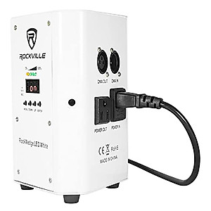 6 Rockville RockWedge LED RGBWA+UV Rechargeable Wireless DMX White Par Up-Lights