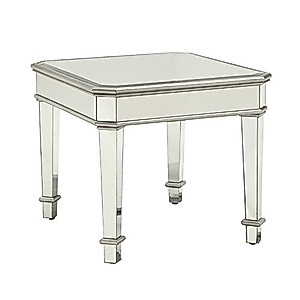 Coaster Home Furnishings Square Mirrored End Table Silver