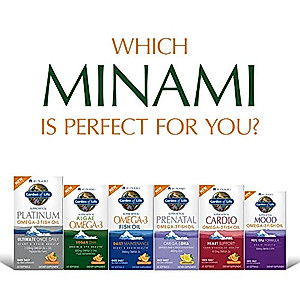 Garden of Life Minami Algae Omega 3 Vegan DHA for Brain and Eye Health - Orange Flavor, 500mg Plant Based DHA Omega-3 Vegan Algae Oil Plus Astaxanthin, No Aftertaste, 60 Easy-to-Swallow Mini Softgels