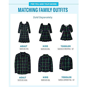 The Children's Place Baby Girl's and Toddler Short Sleeve Fashion Dress, Green Plaid, 3T