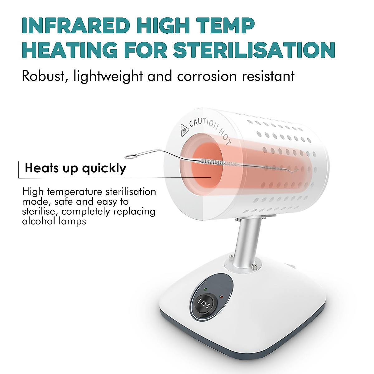 Lab DS-900 Infrared Sterilizer Autoclave Sterilizers Two Adjustable Heating Temperatures 400°C/825°C for Scalpel Needle Inoculating Loop Vaccination Ring,110V 150W