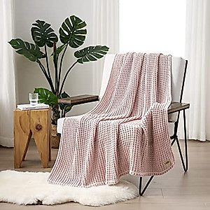 UGG 33816 Luna Cotton Throw Blanket Soft Washed Cotton Blankets Luxury Machine Washable Oversized Warm Accent Blanket for Home or Travel, 70 x 50-Inch, Quartz
