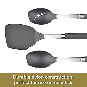 Anolon SureGrip Stainless Steel Meat Fork/Kitchen Tool, 13.25 Inch, Gray,46288