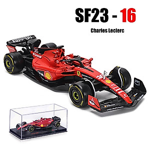 JODIYAAH Bburago 1:24 F1 2023 SF23 16# Charles Leclerc Ferrari Alloy Car Die Cast Car Model Collection Gift (1/24 SF23 16#)
