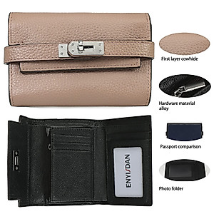 ENYISDAN Women's Long Leather Wallet Button Wallet for Women Fashion Personality Clutch Trifold Ladies Credit Card Holder (pink)