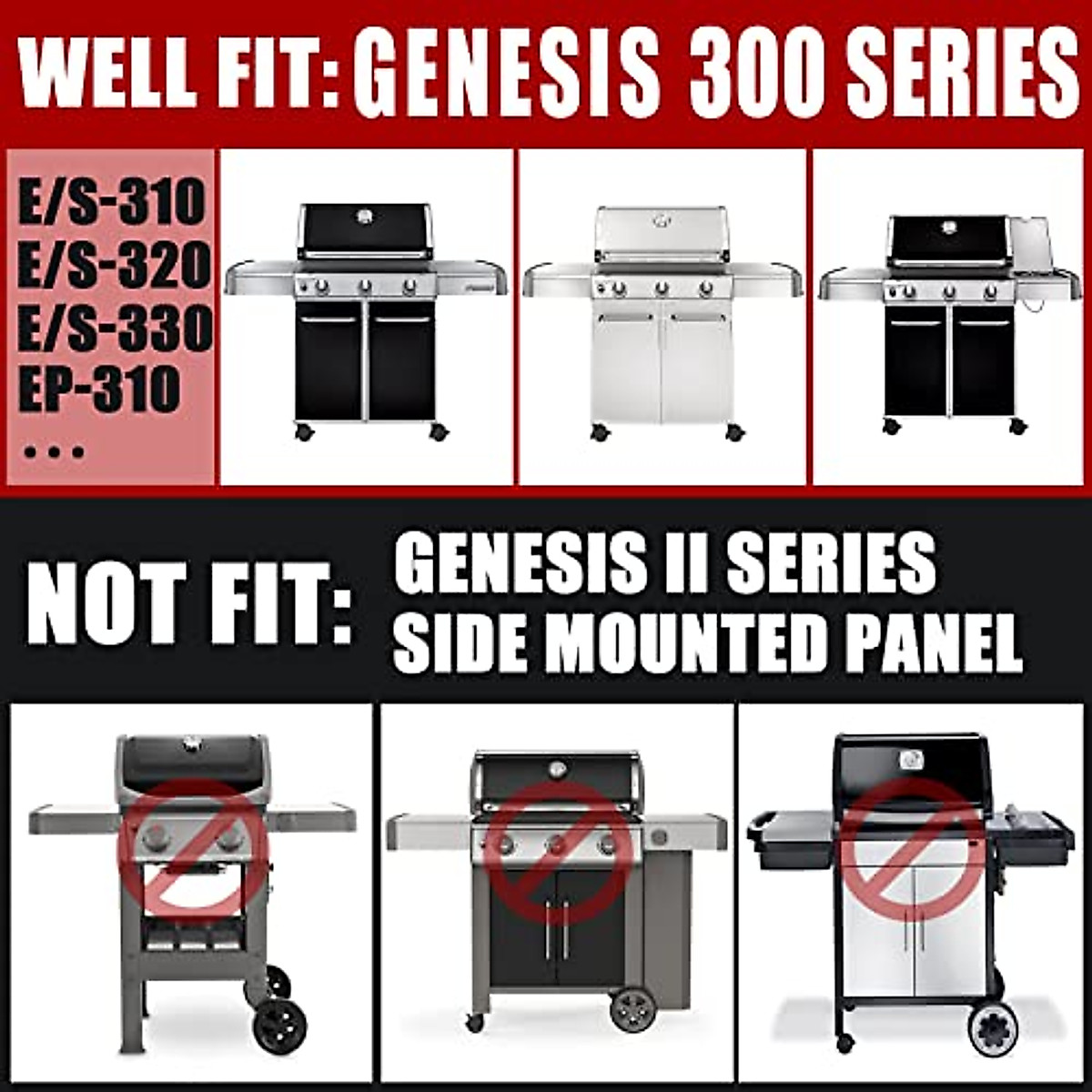 PatioGem 17.5 Inch 7620 Flavorizer Bars Fits for Weber Genesis 300 Series, Genesis E310 Parts, Fits for Weber Genesis E310 Grill Parts, Genesis E310 Flavorizer Bars