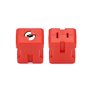 QWORK Electrical Cord Plug Lockout Device for Electrical Cord, 2 Pack Plug Locking Safety Lock Fits 2 & 3 Prong Plugs, Electrical Shutdown Service, Built-in Lock Cylinder, Dual Key