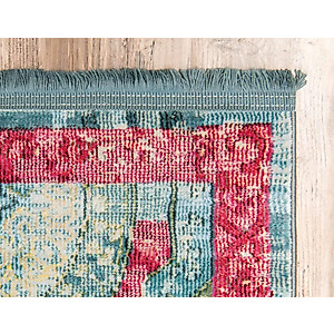 Unique Loom Baracoa Collection Area Rug - Coppelia (2' 2" x 6' 1" Runner, Turquoise/ Gold)