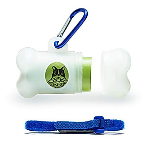 Pogi's Dog Poop Bag Dispenser with Metal Carabiner Clip - Includes 1 Dog Poop Bag Holder for Leashes & 15 Scented Poop Bags for Dogs