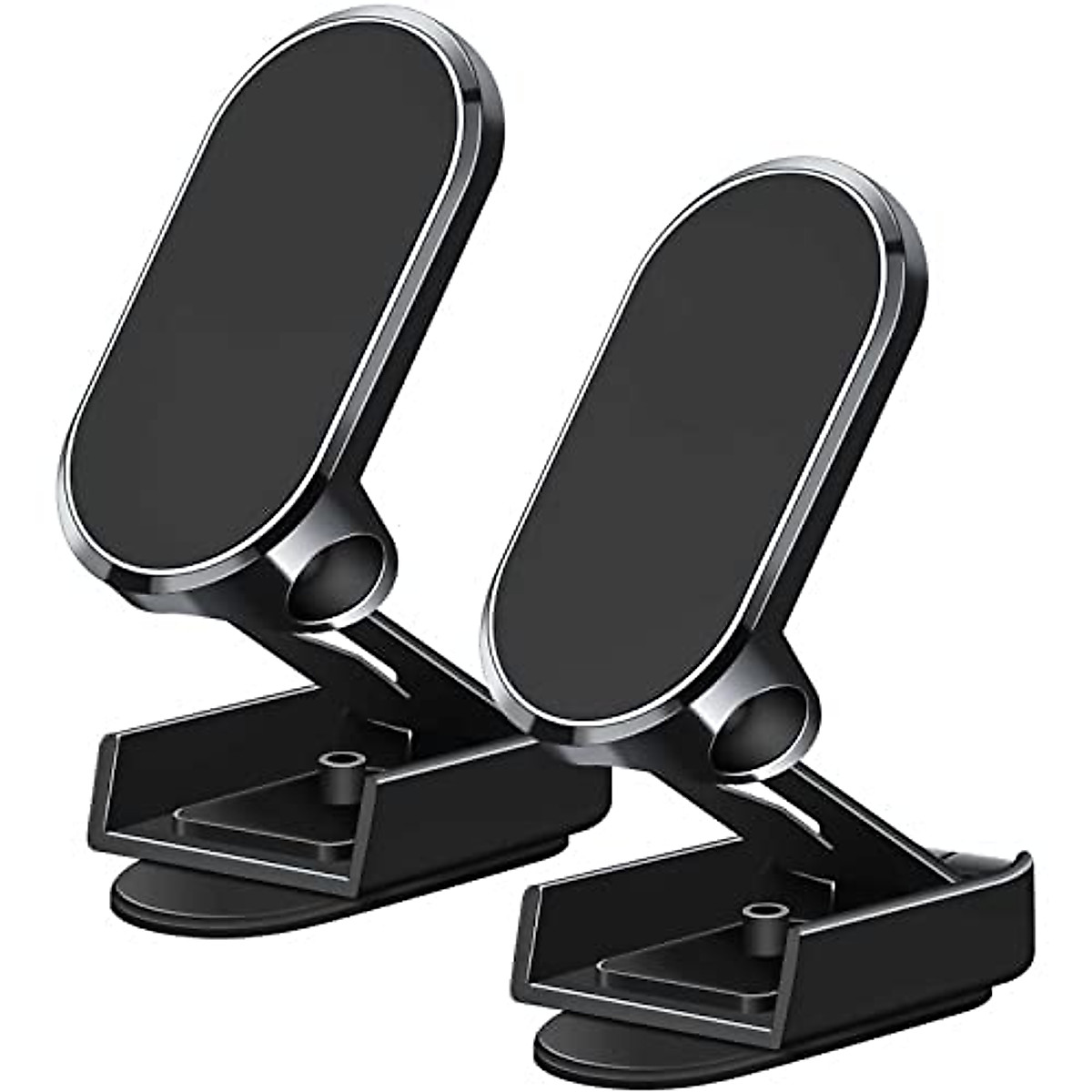 XEFINAL 2 Pack 2023 New Alloy Folding Magnetic Car Phone Holder，360° Rotation Magnetic Car Phone Holder，Metal Folding Universal Dashboard Car Phone Mount for Car (Black)