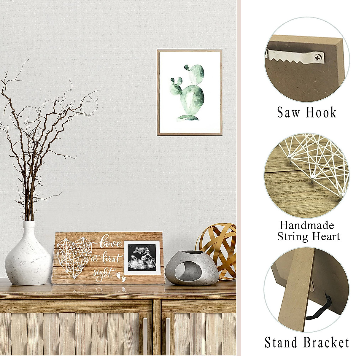 Yasirona TOMENGBEIAABBCC cocomong Ultrasound Picture Frame, Love at First Sight Sonogram Picture Frame for 3x3 Photo, Pregnancy Gifts for First Time Moms, Gender Reveal Gifts, Baby Nursery Decor