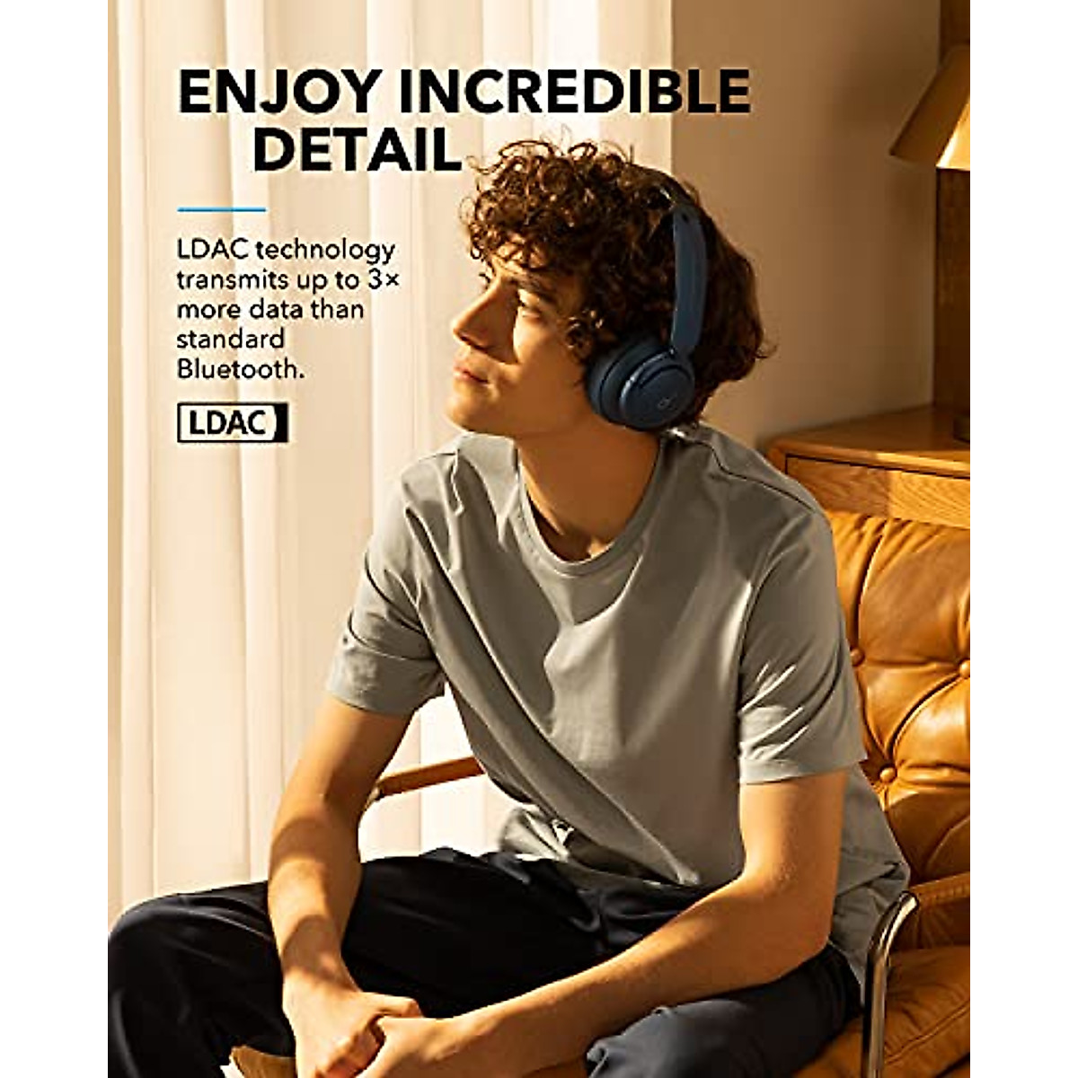 Soundcore by Anker Life Q35 Multi Mode Active Noise Cancelling Headphones, Bluetooth Headphones with LDAC for Hi Res Wireless Audio, 40H Playtime, Comfortable Fit, Clear Calls, for Home, Work(Renewed)