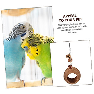 OATIPHO Coconut Shell Swing Bird Nest Parrot Sleeping Bed Bird Nesting Box Toy