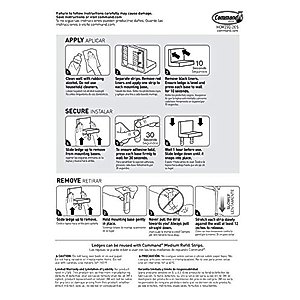 Command Display Ledges, Quartz, 2-Ledges, 8-Medium Foam Strips (HOM23Q-2ES), Great for dorm decor