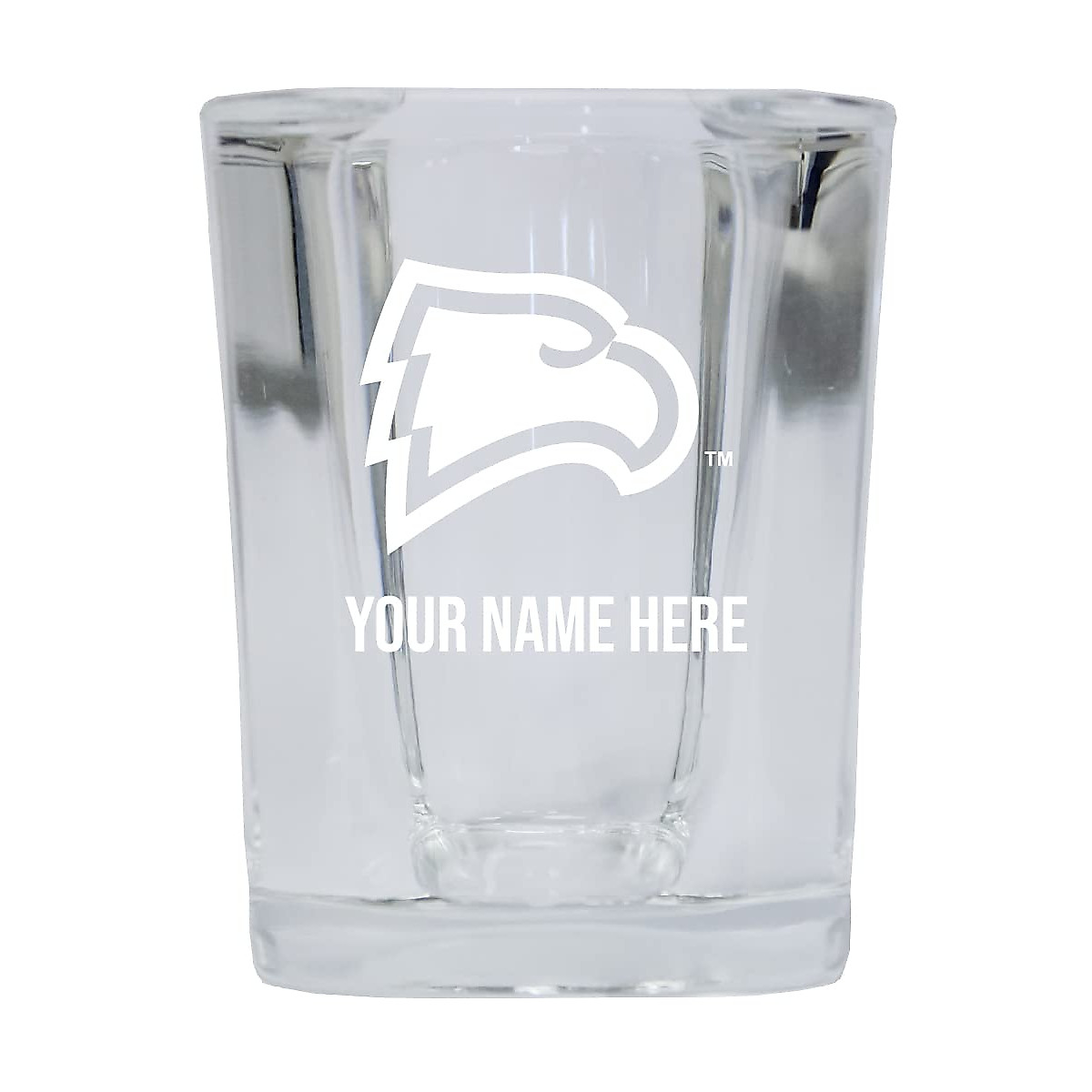 Personalized Customizable Winthrop University Etched Square Shot Glass 2 oz With Custom Name (1) Officially Licensed Collegiate Product