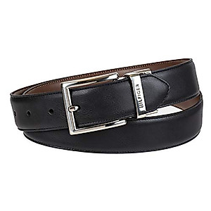 Tommy Hilfiger Men's Reversible Belt, Black/Brown Silver, 36