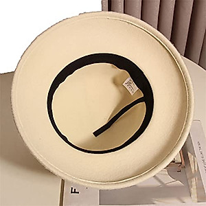Wool Bucket Hats for Women French Vintage Lampshade Cap Ladies Autumn Winter Wide Brim Soft Fedoras Black