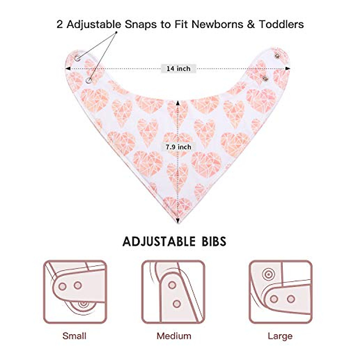 10-Pack Baby Girl Bandana Drool Bibs Gift Set for Drooling Teething by MiiYoung