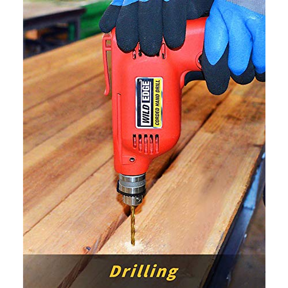 Wild Edge Corded Drill, Keyed Chuck 3/8-Inch, 3.0-Amp Portable Hand Drill (SCD3A)