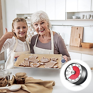 QUEEN KING Kitchen Timer Magnetic,Visual Timer for Kids,60-Minute Visual Countdown Timer with Loud Alarm,Magnetic Back & Stainless Steel Face,Kitchen Timer Manual for Study,Cooking,Baking