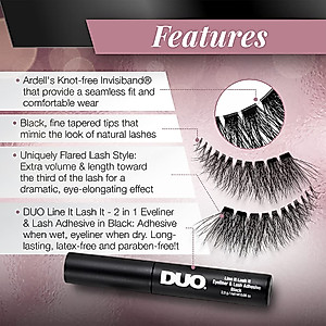 Ardell Lash Contour 371 Outer Volume Dramatic Eye-Elongating Effect with DUO Line It Lash It Adhesive Black, 2 Pairs