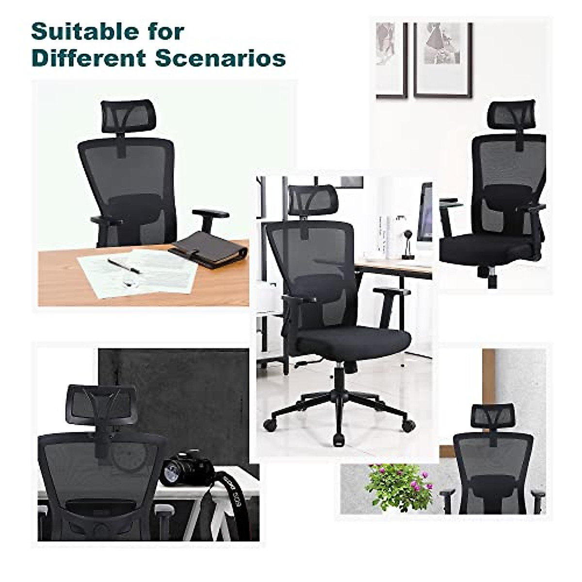 ralex-chair Office Chair Ergonomic Desk Chair Comfort Adjustable Height with Wheels，Lumbar Support Mesh Swivel Computer Home Office Study Task Chair 5008