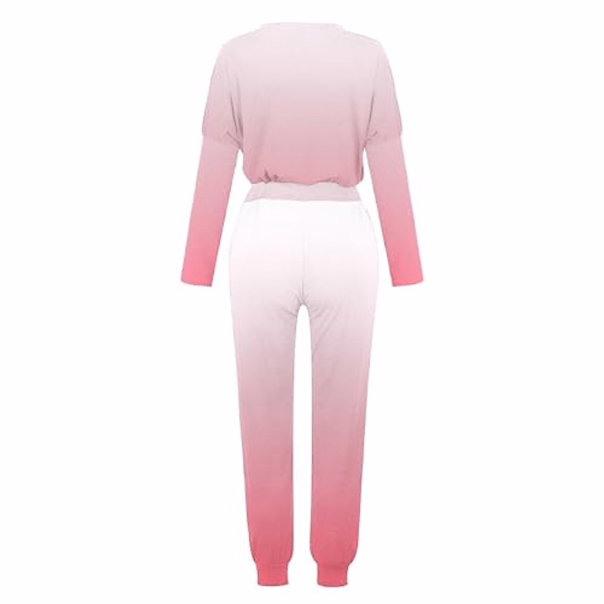 JMMSlmax Jogger Sets for Women 2 Piece Long Pants Crew Neck Long Sleeve Shirts Drawstring Sweatpants Pocket Soft Lounge Sets
