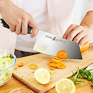 TUO Kitchen Knife - Heavy Duty Kitchen Knife, Multi-functional Knife for Bone Poultry Meat Fish - German Steel & Pakkawood Handle with Safety Lock - Falcon Series with Gift Box