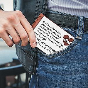 UPNEGE Gift for Father of the Bride, Wedding Gift for Dad Engraved Wallet Insert Card