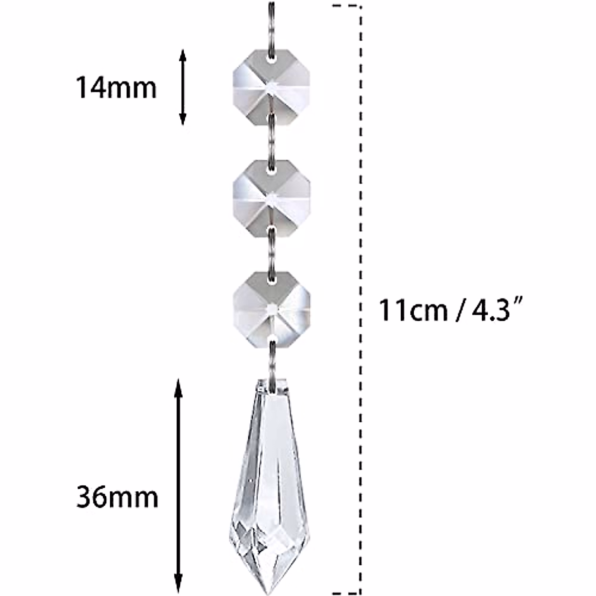 Jishi Hanging Crystals 30-Pack Centerpieces Decorations Garland Chandelier Crystal Beads Strings, Clear Acrylic Icicle Christmas Decor Clearance Tree Ornaments, Dangle Prisms Diamond Gem Jewel Strands