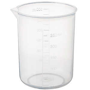 Plastic Beakers Set - Education, Research Equipment, Industrial & Academic Labs - Polypropylene Plastic - Science Lab Equipment, Home Experiments, Classroom Teaching Supplies (250mL, 12-Pack)
