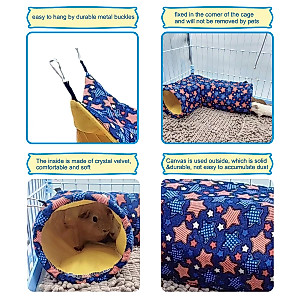 EAEDMY Guinea Pig Rat Tunnel Ferret Hammock, Small Animal Corner Tunnel & Tubes & Bed for Hedgehog Piggy Chinchilla Hideout Toys and Cage Accessories (1. Tunnel)