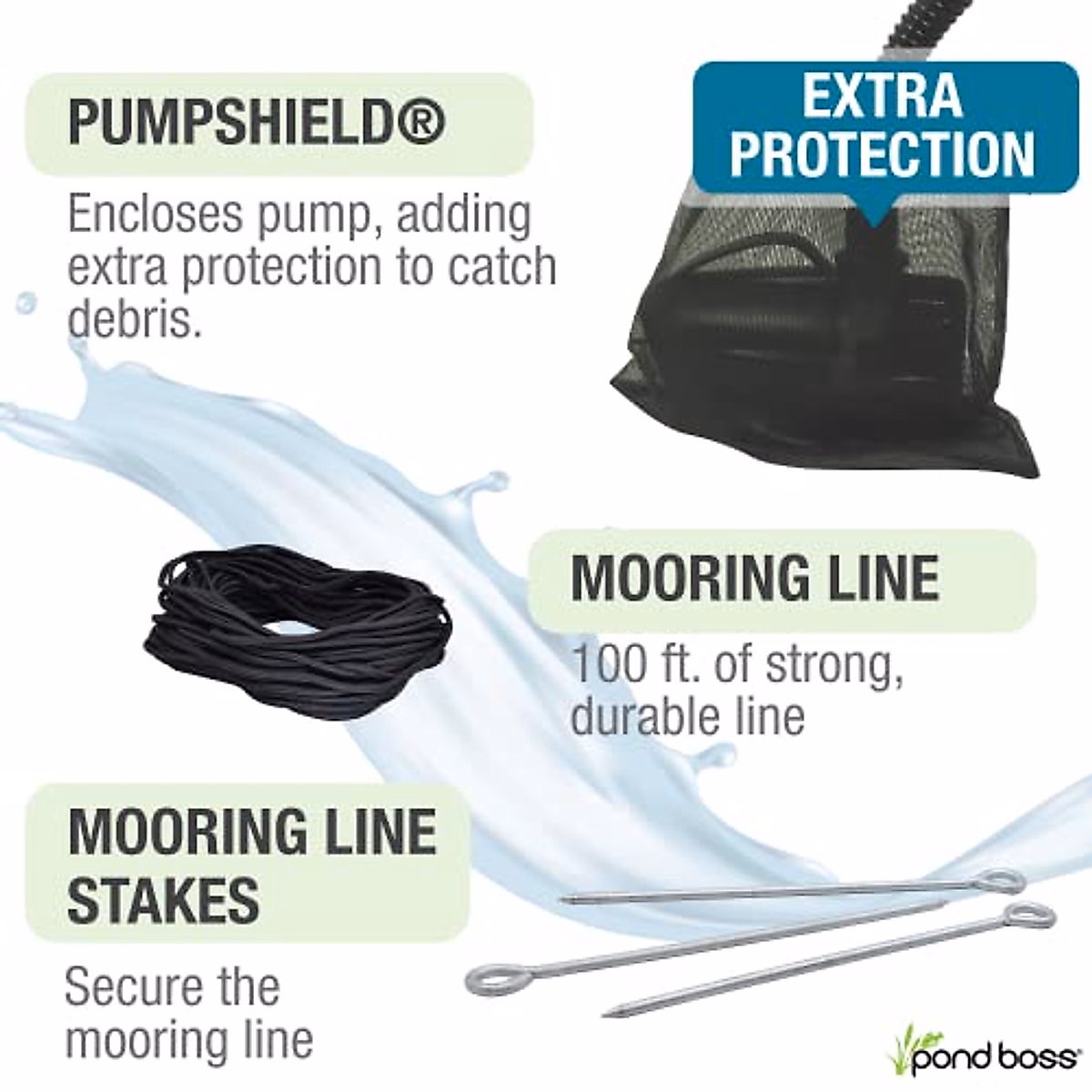 Pond Boss DFTN12003L Floating Fountain With Lights, 50 Foot Power Cord, 1/4 hp