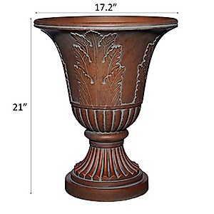 Classic Home & Garden 3/805AB/1 Exquisite Oakmont Planter, 21" Aged Bronze