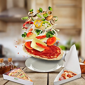 KeaJuidy 24pcs Triangle Pizza Box with Inner Pads Mini Pizza Boxes Take Away Packing Box Take Out Containers Single Slice Pizza Packaging Carton (9.6x7.5x1.77 inchs)