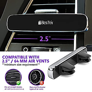 Bestrix Magnetic Phone Car Holder Air Vent | Super Strong Magnet Car Cell Phone Mount - Luxury Design Fits All Smartphones - iPhone 11/11 Pro/Xs/XS Max / 8/7 / 6, Google Pixel, Samsung Galaxy & More