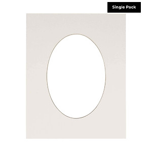 11x14 Mat Bevel Cut for 9x12 Photos - Precut Textured White Oval Shaped Photo Mat Board Opening - Acid Free Matte to Protect Your Pictures - Bevel Cut for Family Photos, Pack of 1 Matboard