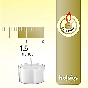 BOLSIUS 48 Unscented Tea Lights in Clear Cups - 8 Burn Hours - Premium European Quality - Consistent Smokeless Flame - 100% Cotton Wick - Dinner, Wedding, Party, Spa, Church, & Home Décor Tealights