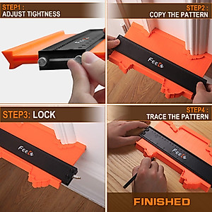 Contour Gauge (12 Inch) with Lock Profile Tool, Christmas Day Gifts Woodworking Tools Carpenter Tools for Men Construction Scribe Tools, Gifts for Men, Dad, Husband, Grandpa