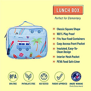 Wildkin 12 Inch Backpack Bundle with Insulated Lunch Box Bag (Surf Shack)