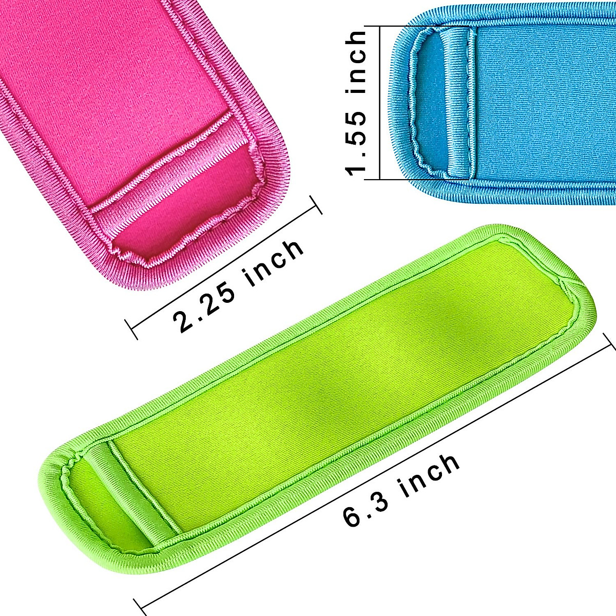 Hzran Ice Pop Sleeves, 8 Pieces Ice Pop Neoprene Insulator Sleeves, Freezer Popsicle Holder Sleeves, Colorful Ice Sleeves Holder Bag, Reusable Washable Ice Popsicle Holders for Kids.