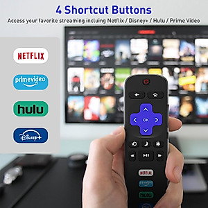 【Pack of 2】 Replacement Remote Control for Roku TV, Compatible for TCL/Hisense/Onn/Sharp/Insignia/Element/Philips Roku Series Smart TVs (Not for Roku Stick and Box)