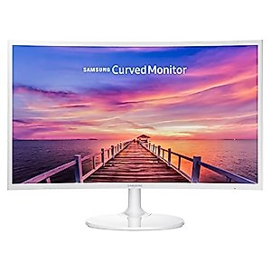 SAMSUNG 27" CF391 Curved FHD LED Monitor, White - 1800R Curvature, 1920 x 1080 Resolution, 4 ms Response Time, 16:9 Aspect Ratio, 3000:1 Static Contrast Ratio, VGA + HDMI Inputs
