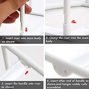 HAKDAY Hanger Stacker Organizer Stand, White Portable Hanger Holder Laundry Room Organization Hanger Rack Storage