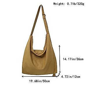 FRVXO Women's Fashion Crossbody Bag Large Size Shoulder Bag Casual Shopping Bag Canvas Messenger Bag Travel Pouch (Green)