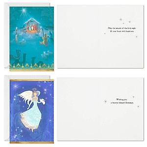 Hallmark Image Arts Boxed Religious Christmas Cards Assortment, Painted Nativity (4 Designs, 24 Cards and Envelopes)