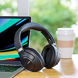 COOSII H300 Wireless Headphones Bluetooth with Microphone, Over Ear Headsets with Environmental Noise Cancelling Retractable Mic, USB Dongle & Mute for Office Laptop Computer Chromebook Smartphone