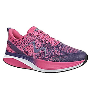 MBT Women's Huracan-3000 Rocker Bottom Running Shoe, Grey/Pink - 6 M US