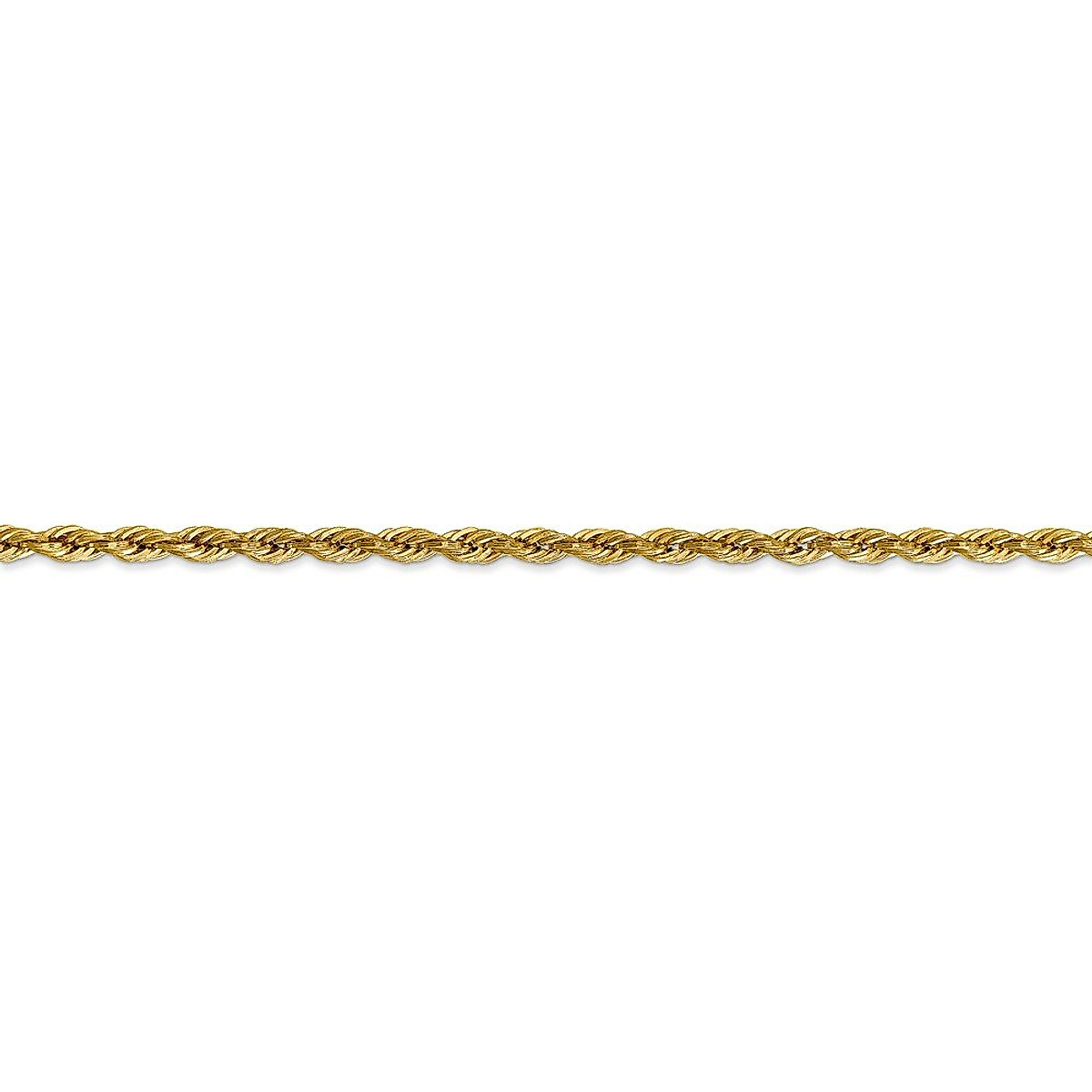 Sonia Jewels 14k Yellow Gold 3mm Rope Chain Necklace - with Secure Lobster Lock Clasp 24"