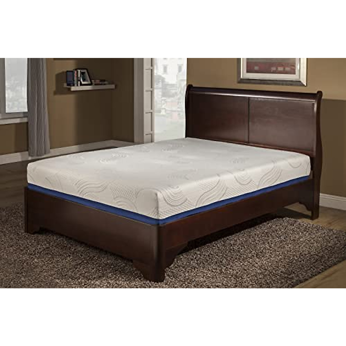 Irvine Home Collection Queen Size 12-Inch, Gel Memory Foam Mattress, Medium Firm Feel, Breathable, Cool Sleep and Pressure Relief, CertiPUR-US Certified, Temperature Balanced (1500)